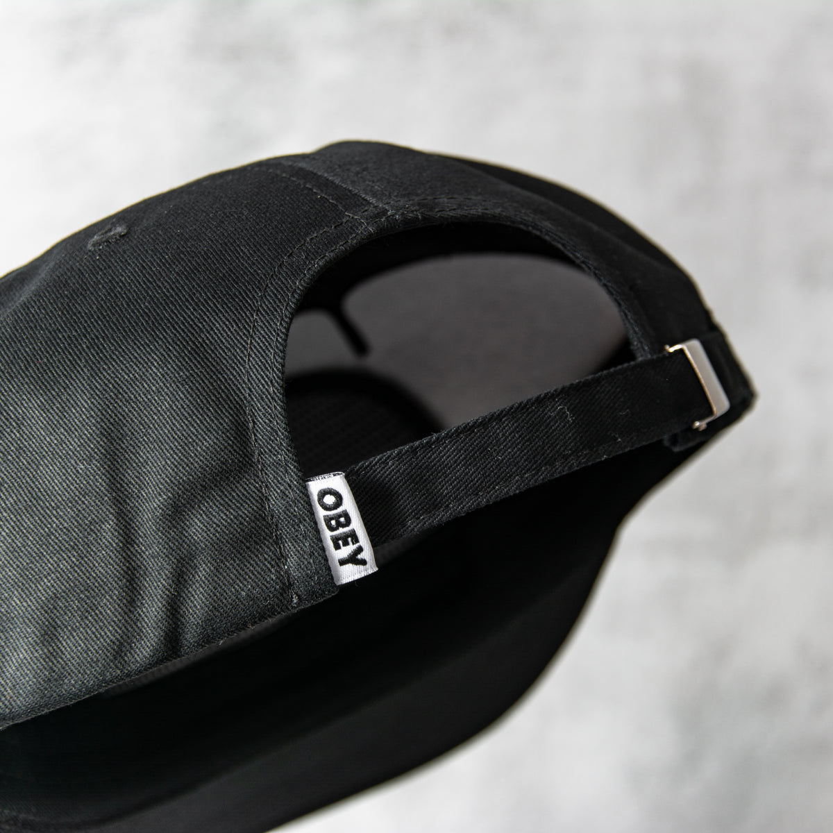 Buy the Obey Oval 6 Panel Strapback Cap - Black @Union Clothing | Union Clothing