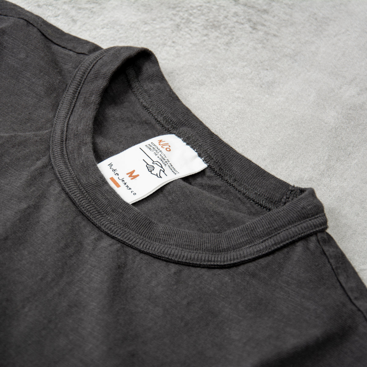 Buy the Nudie Roy Heavy Slub Tee - Antracite @Union Clothing | Union Clothing