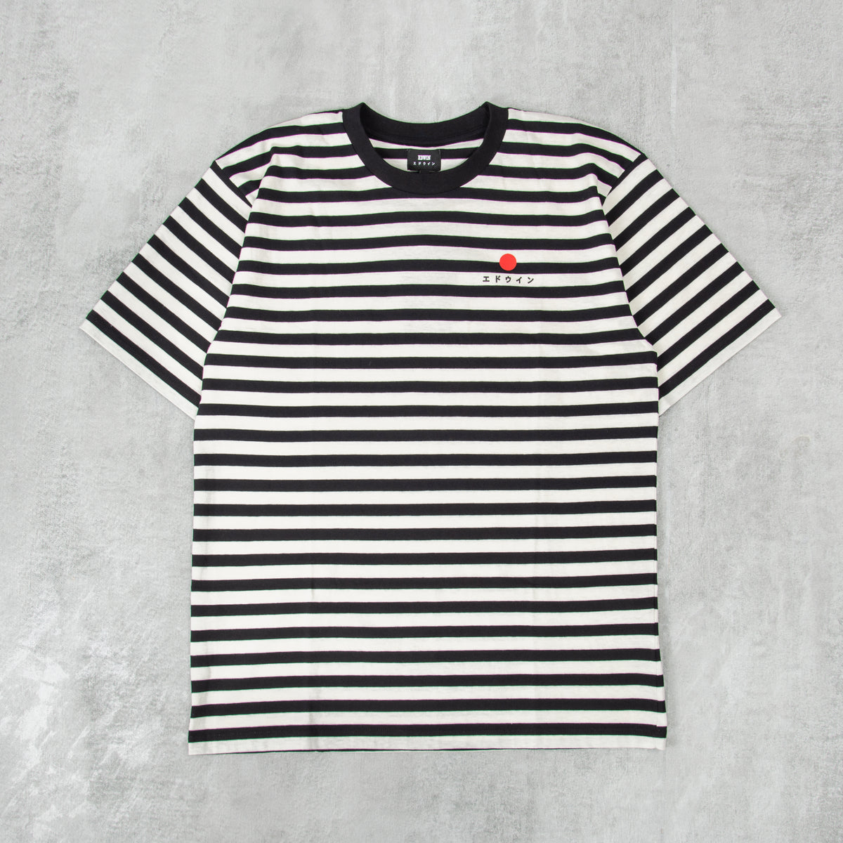 Buy the Edwin Basic Stripe Tee - Black / White @Union Clothing | Union Clothing