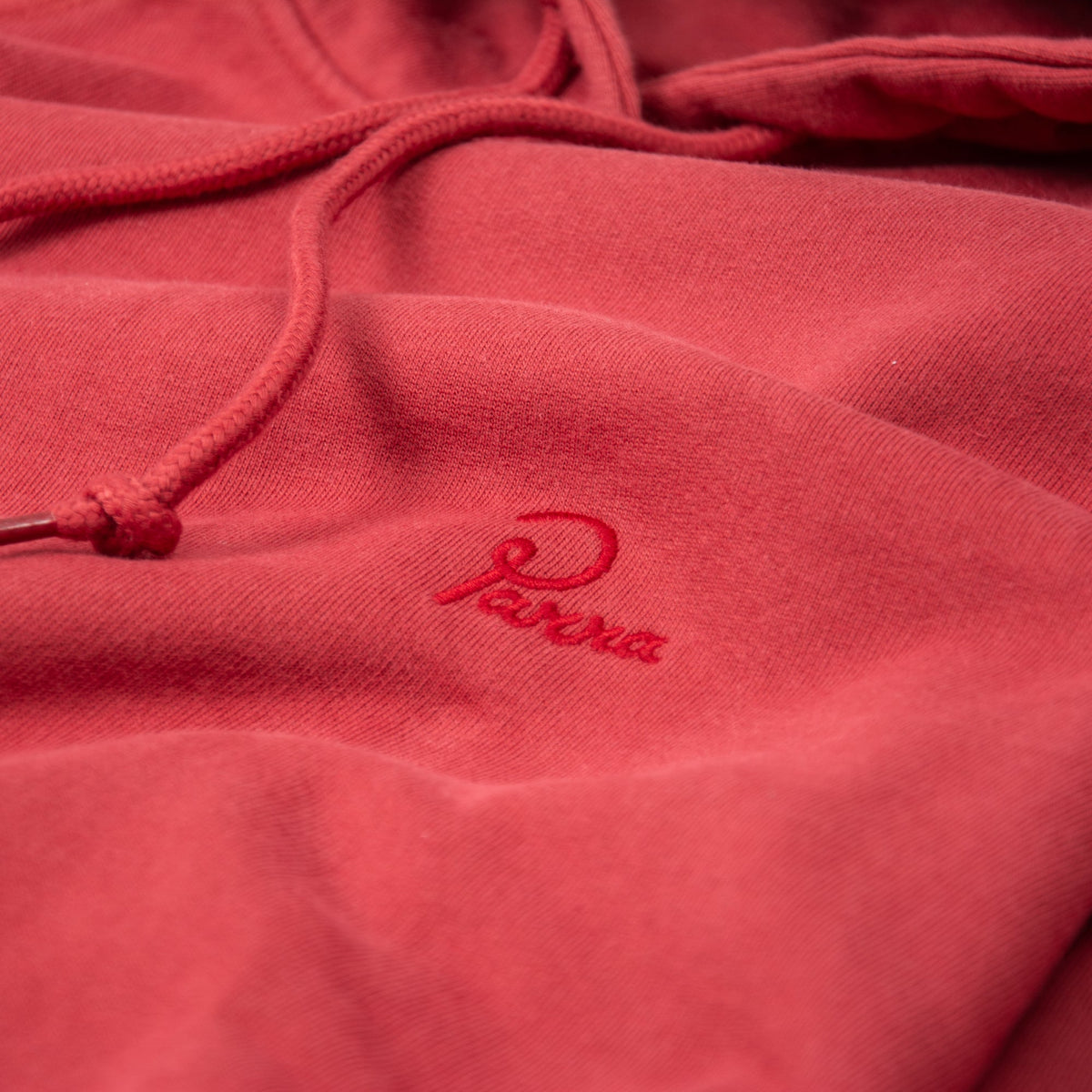Buy the By Parra Script Logo Hooded Sweat - Brick Red @Union Clothing ...