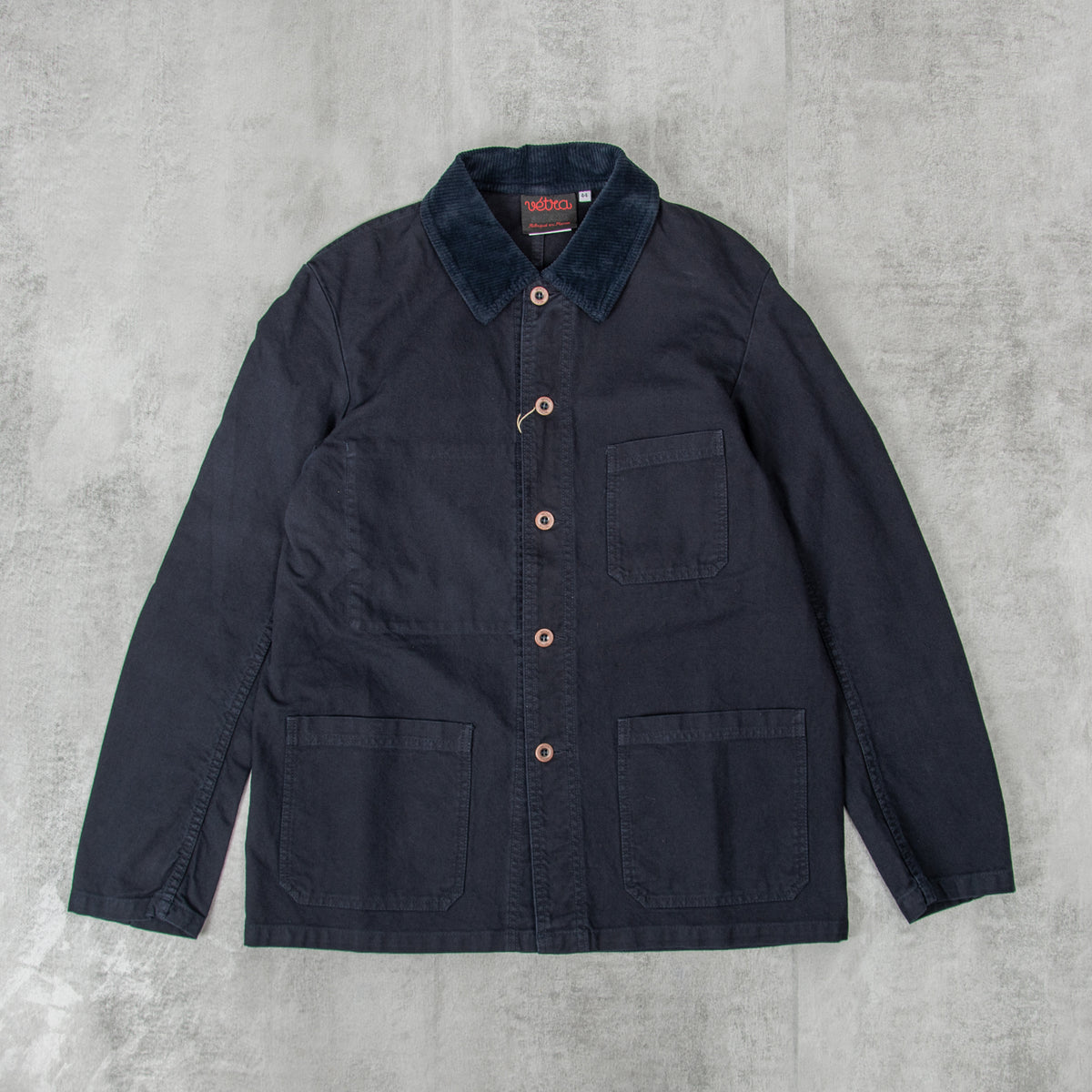 Buy Vetra Twill Workwear Jacket Cord Collar 5V - Navy @Union Clothing ...