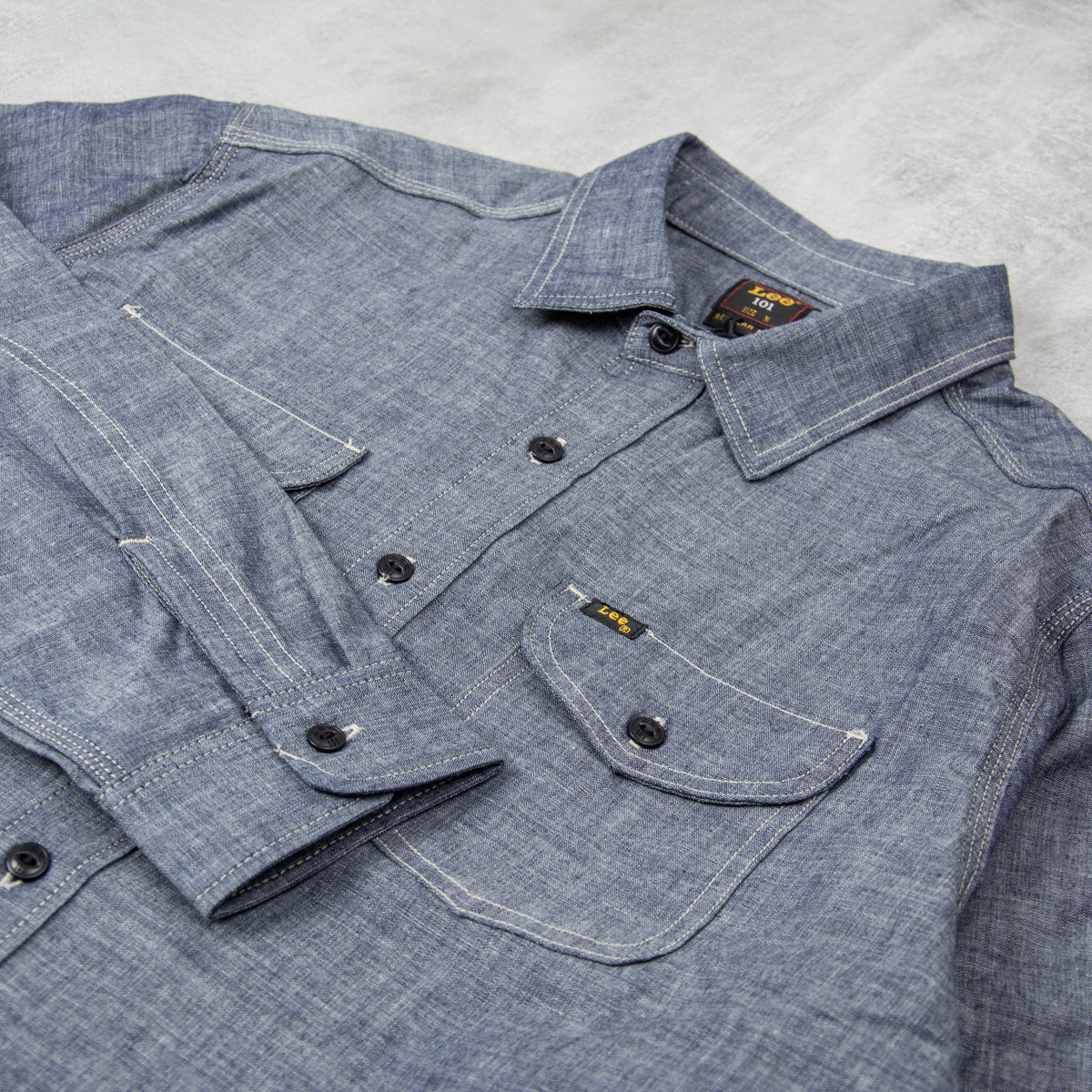 Buy the Lee 101 70's Dry Chambray Shirt @Union Clothing | Union Clothing